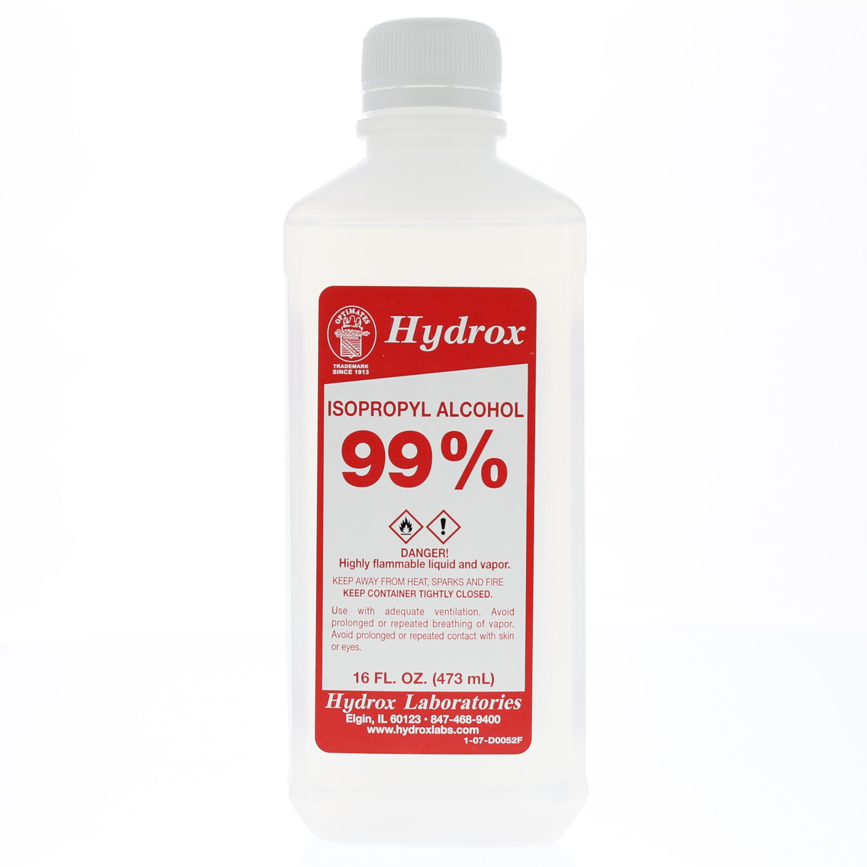 Clint Pharmaceuticals: Hydrox Lab Isopropyl Alcohol 99% - - 16 Ounce Bottle