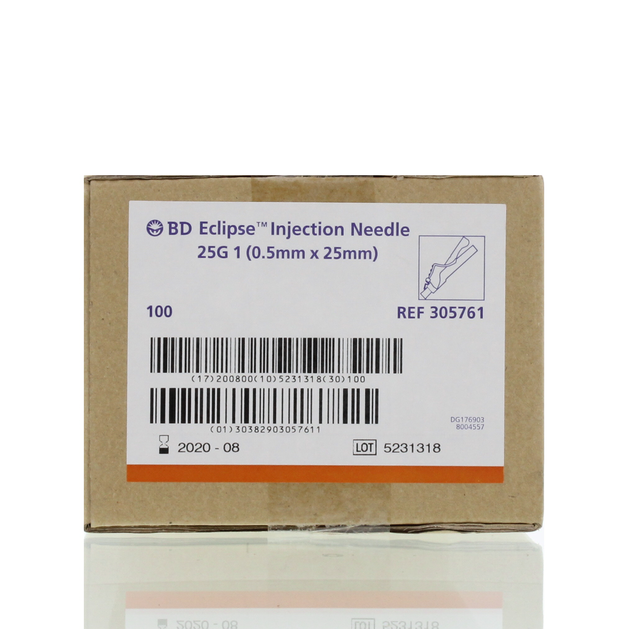 Clint Pharmaceuticals: BD Eclipse™ 25g x 1 Inch Injection Needle - Box/100