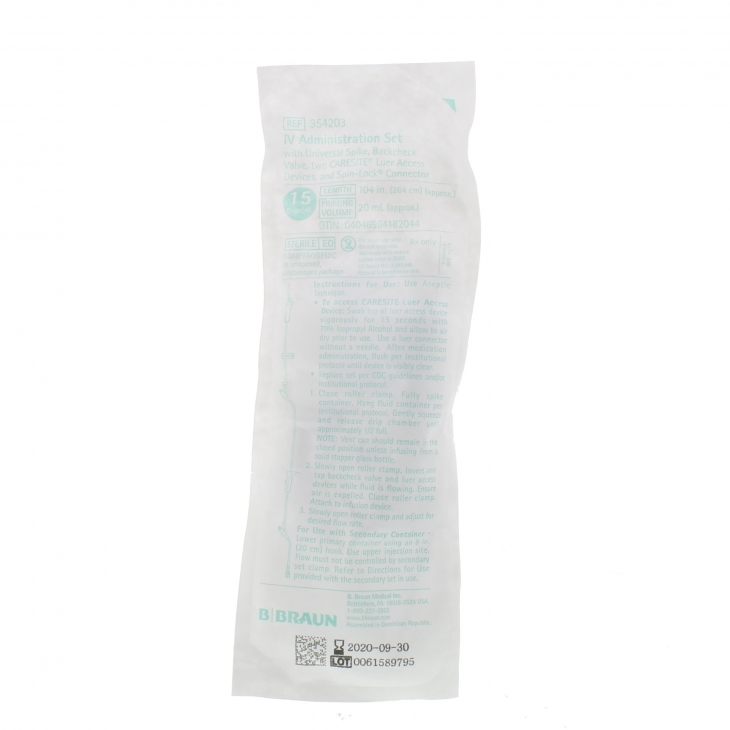 Clint Pharmaceuticals: IV Administration Set - 104 Inch - 15 drops/ml ...