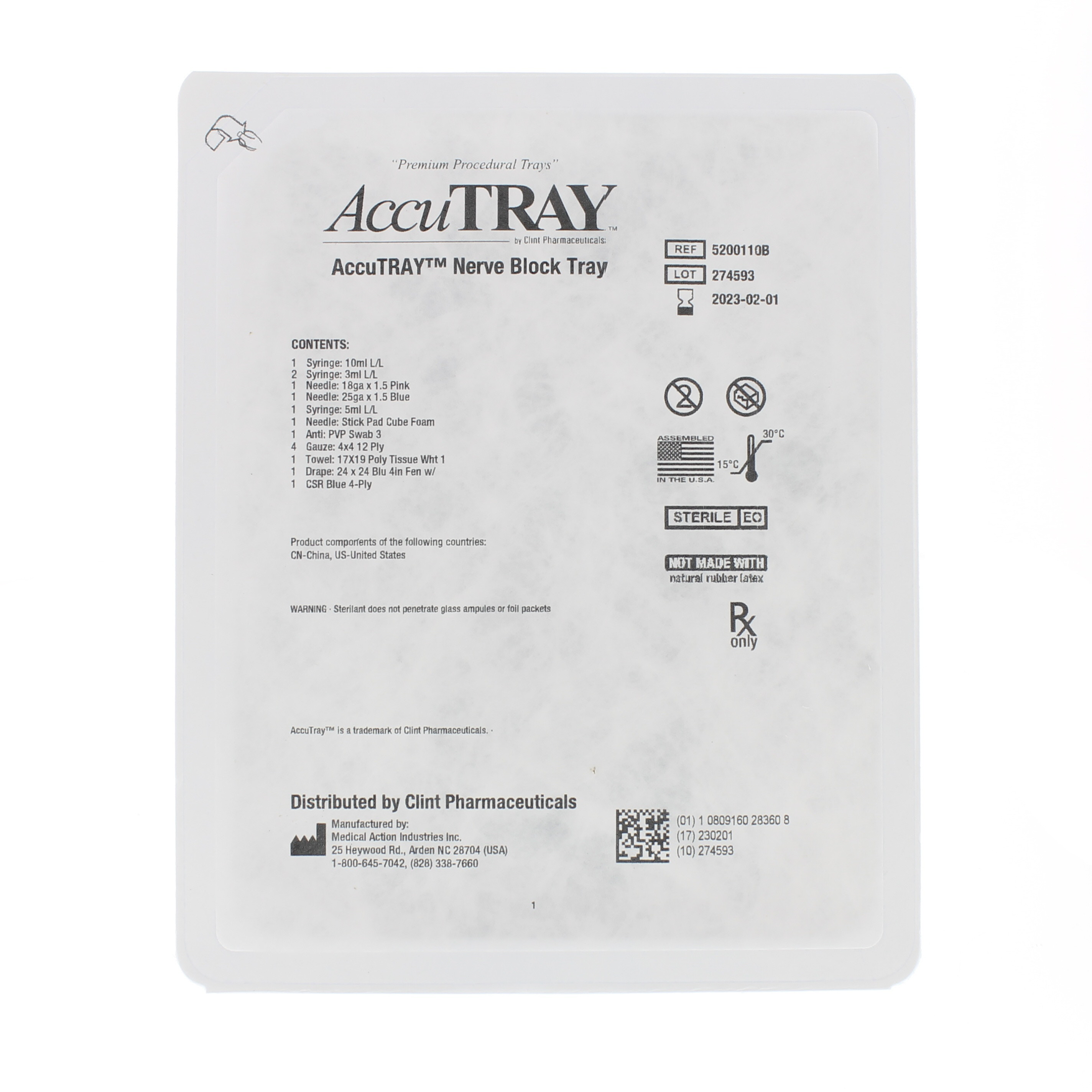 Clint Pharmaceuticals: AccuTray™ Universal Nerve Block Tray
