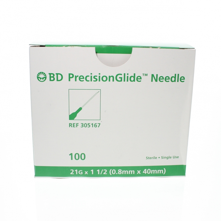 Clint Pharmaceuticals: BD 21g x 1½ Inch Needle - Box/100